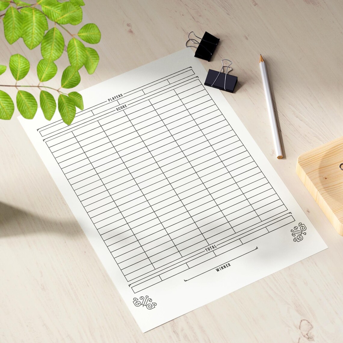 Game Score Sheet Card Game Points Tracker Family Game Night Scorekeeper ...