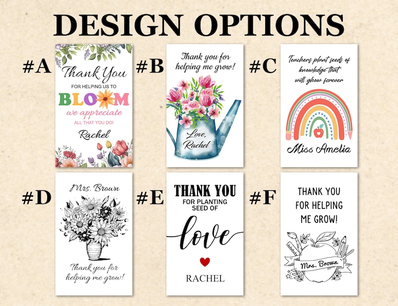 Thank You for Helping Me Grow! - Personalized Wildflower Seed Packet ...