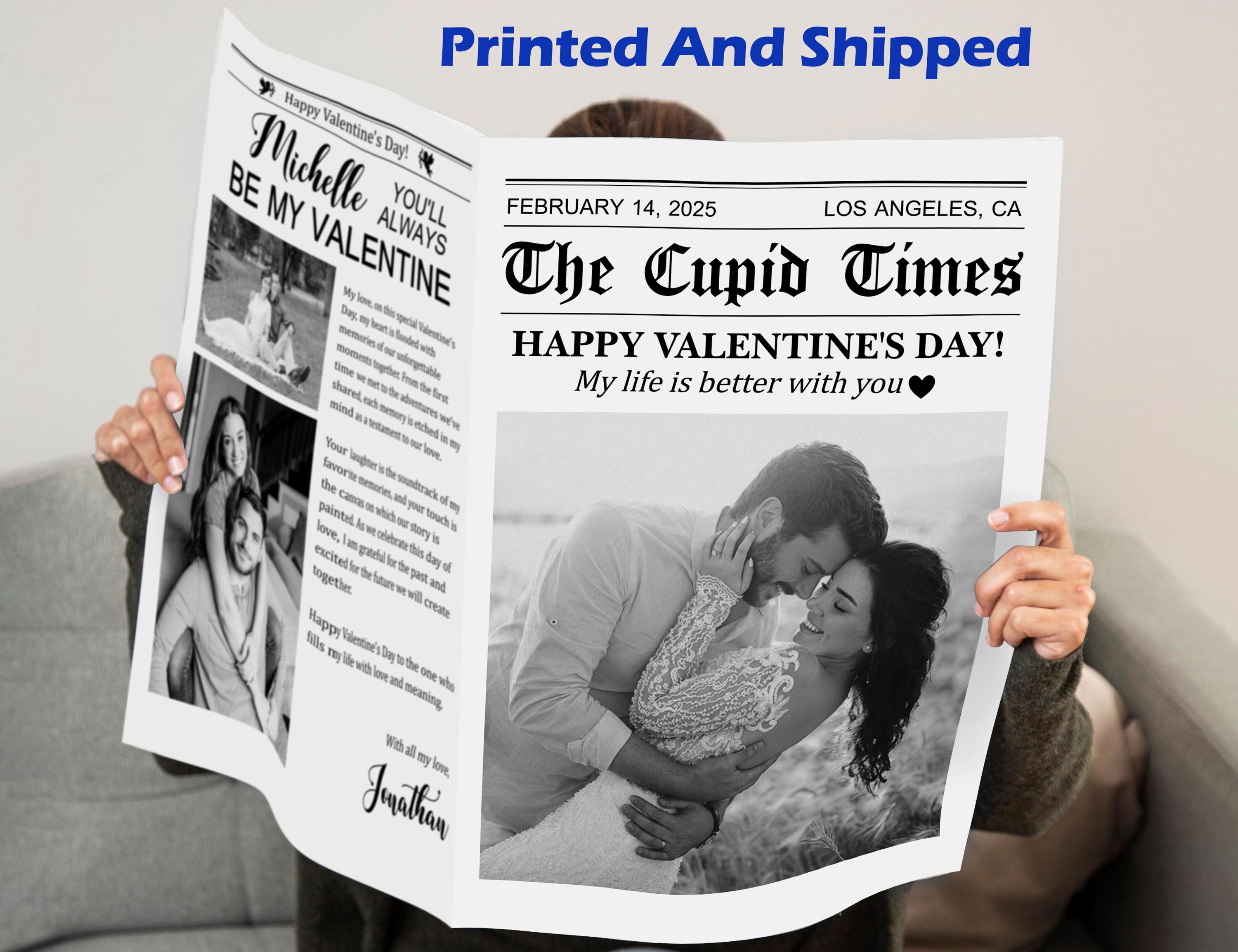 CUSTOM Printed and Shipped Valentine Newspaper/editable Large Newspaper ...