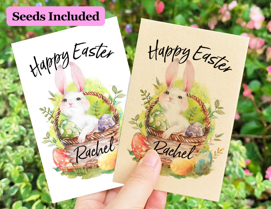 Happy Easter Seed Packet/easter Basket Filler/personalized Seeds Favors ...