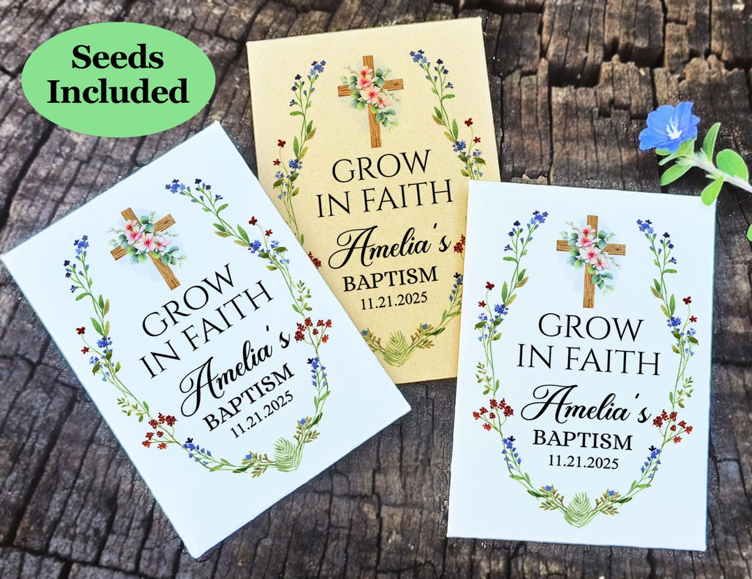Custom Faith Plants the Seed Baptism Favors With Flower Seeds/paper ...