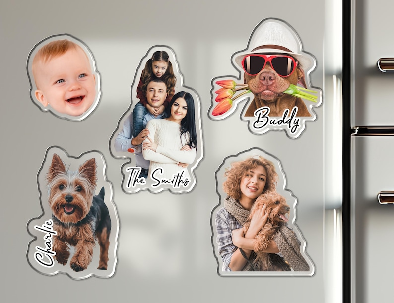 Custom Acrylic Photo Magnets With Photos, Family Picture With Christmas ...