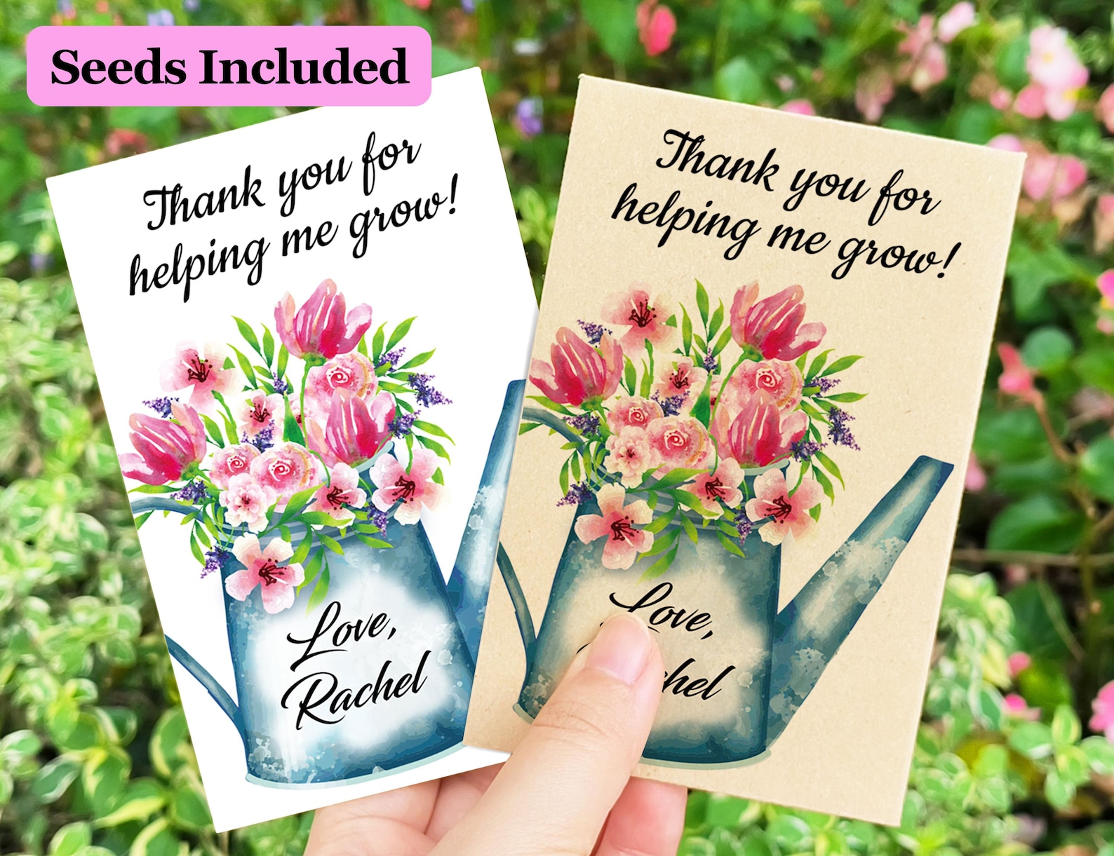 Personalized Thank You Seed Packets - Thank You for Helping Me Grow/eco ...