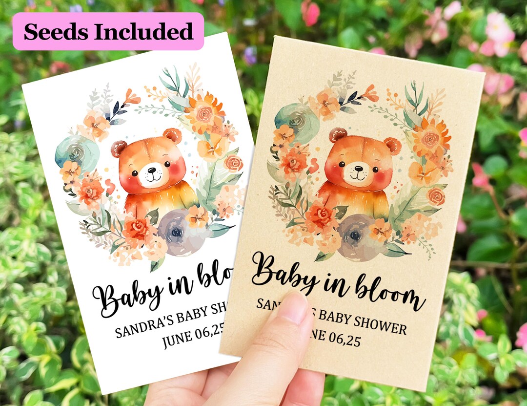 Baby in Bloom Wildflower Seed Packet/baby Shower Seed Packets/flower ...