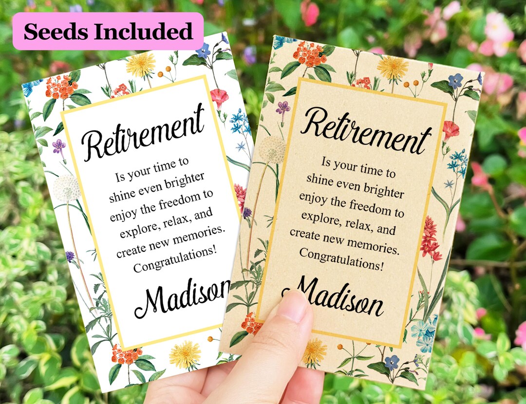 Personalized Retirement Seed Packets/happy Retirement Seed Envelopes ...