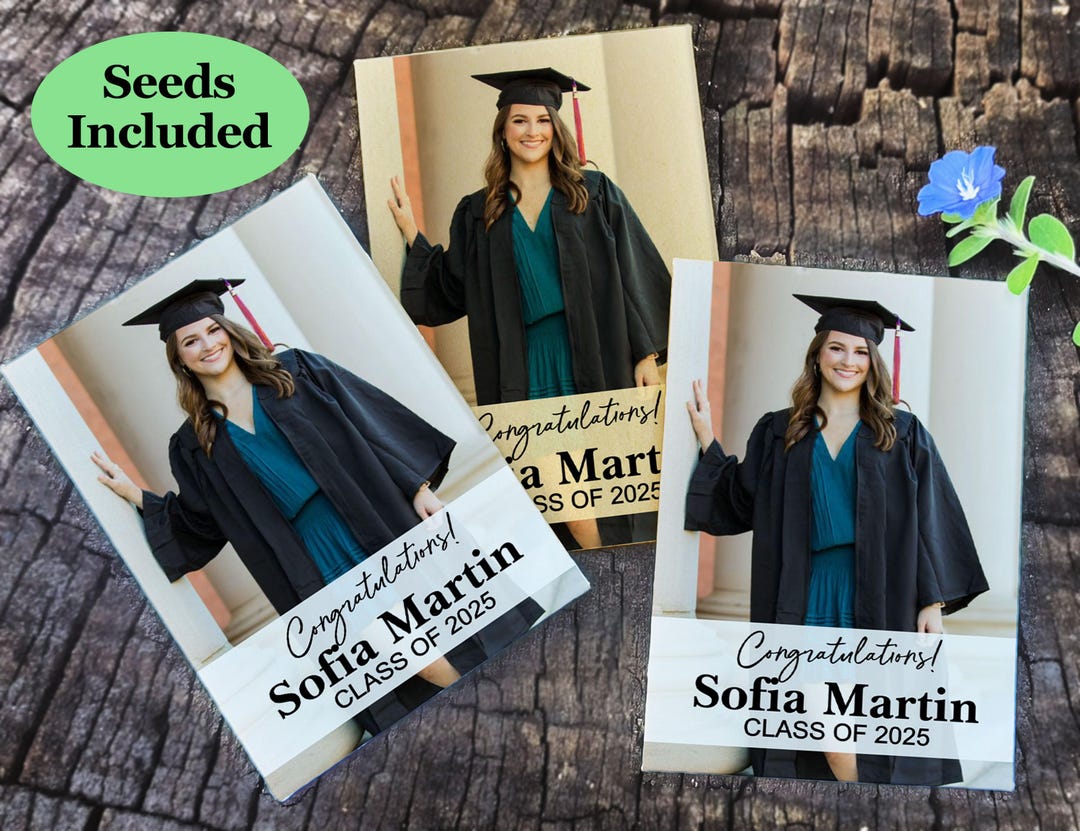 Custom Graduation Seed Packets With Photo, Party Favors in Bulk ...
