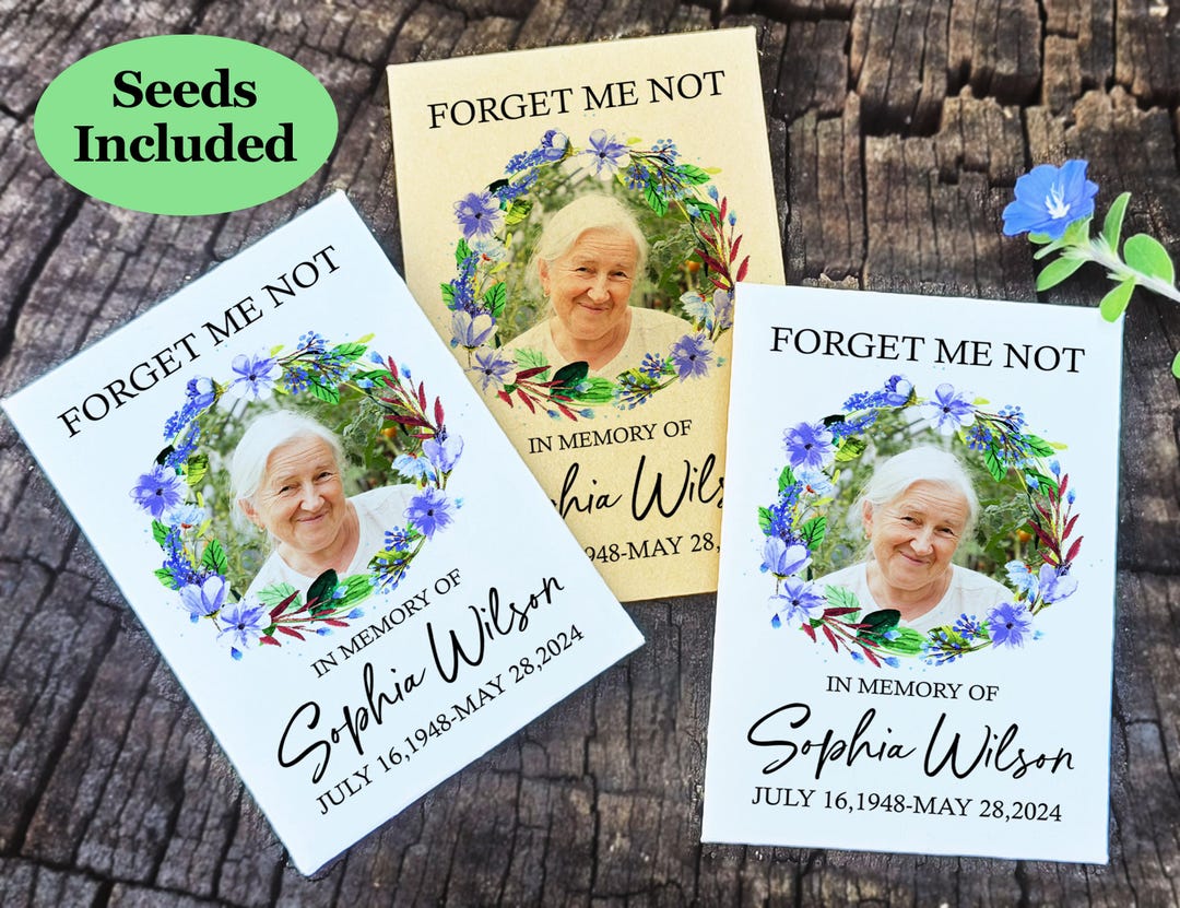 Photo Personalized Memorial Seed Packets Forgot-me-not Seed Packets ...
