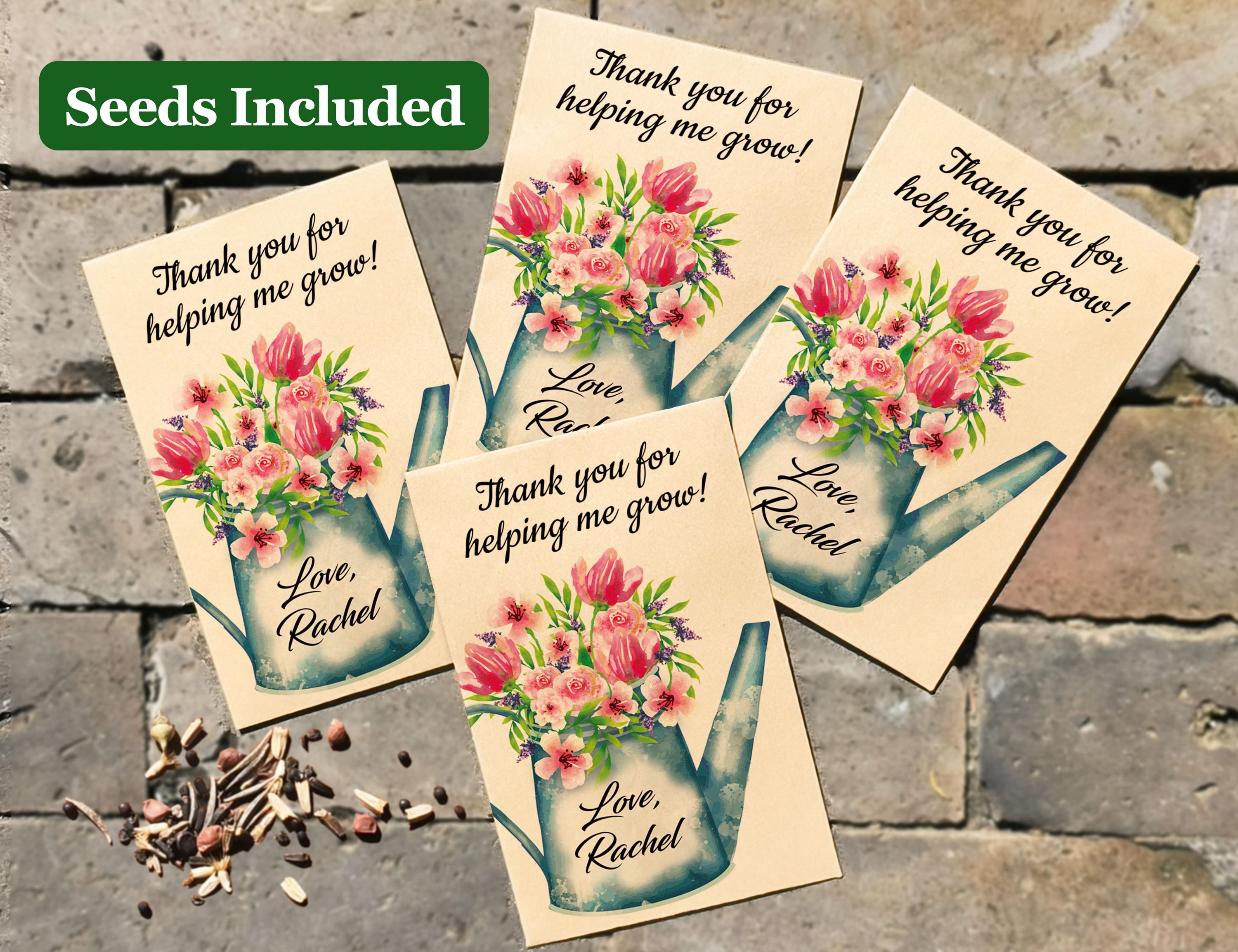 Personalized Thank You Seed Packets - Thank You for Helping Me Grow/eco ...
