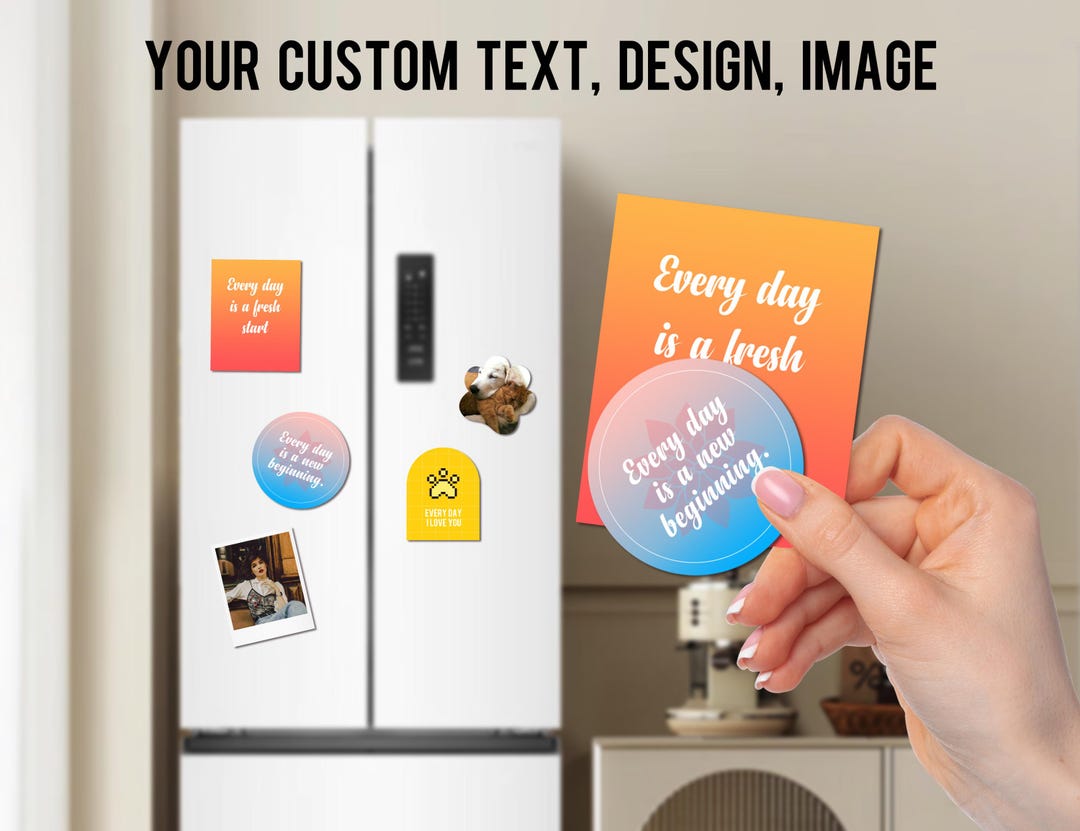 Custom Printed Fridge Magnets/personalized Photo Magnet/text Magnet ...