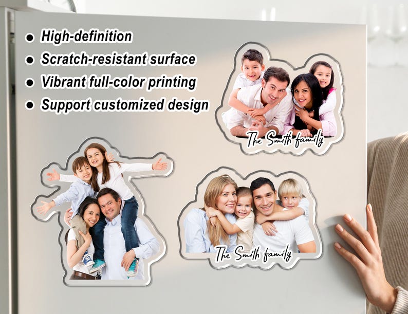 Custom Acrylic Photo Magnets With Photos, Family Picture With Christmas ...