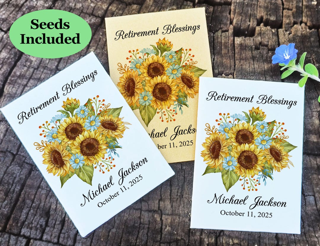Retirement Party Favor Seed Envelopes/sunflower Seed Packets for ...