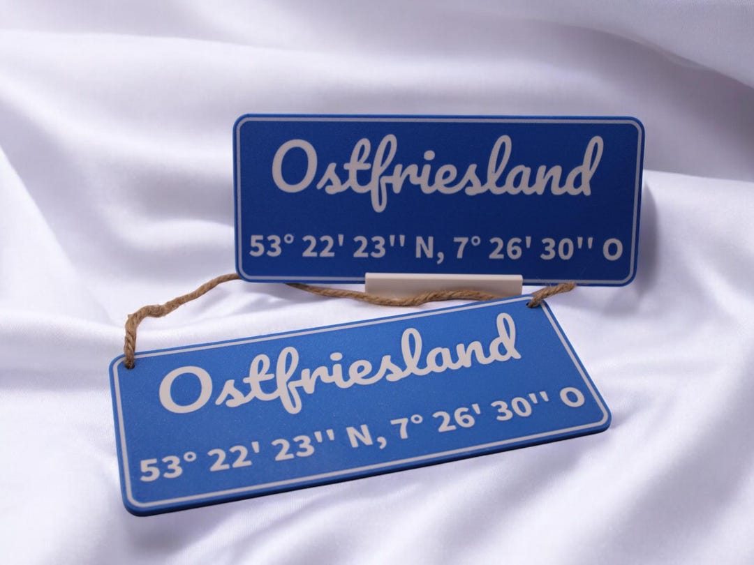 Place Sign East Frisia With Coordinates North Germany Place Sign Gift ...
