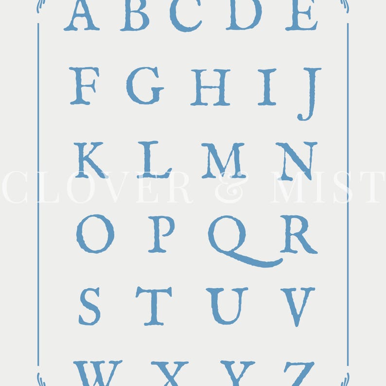 Vintage Blue Alphabet Poster: Retro ABC Nursery Art Print 91 - Etsy