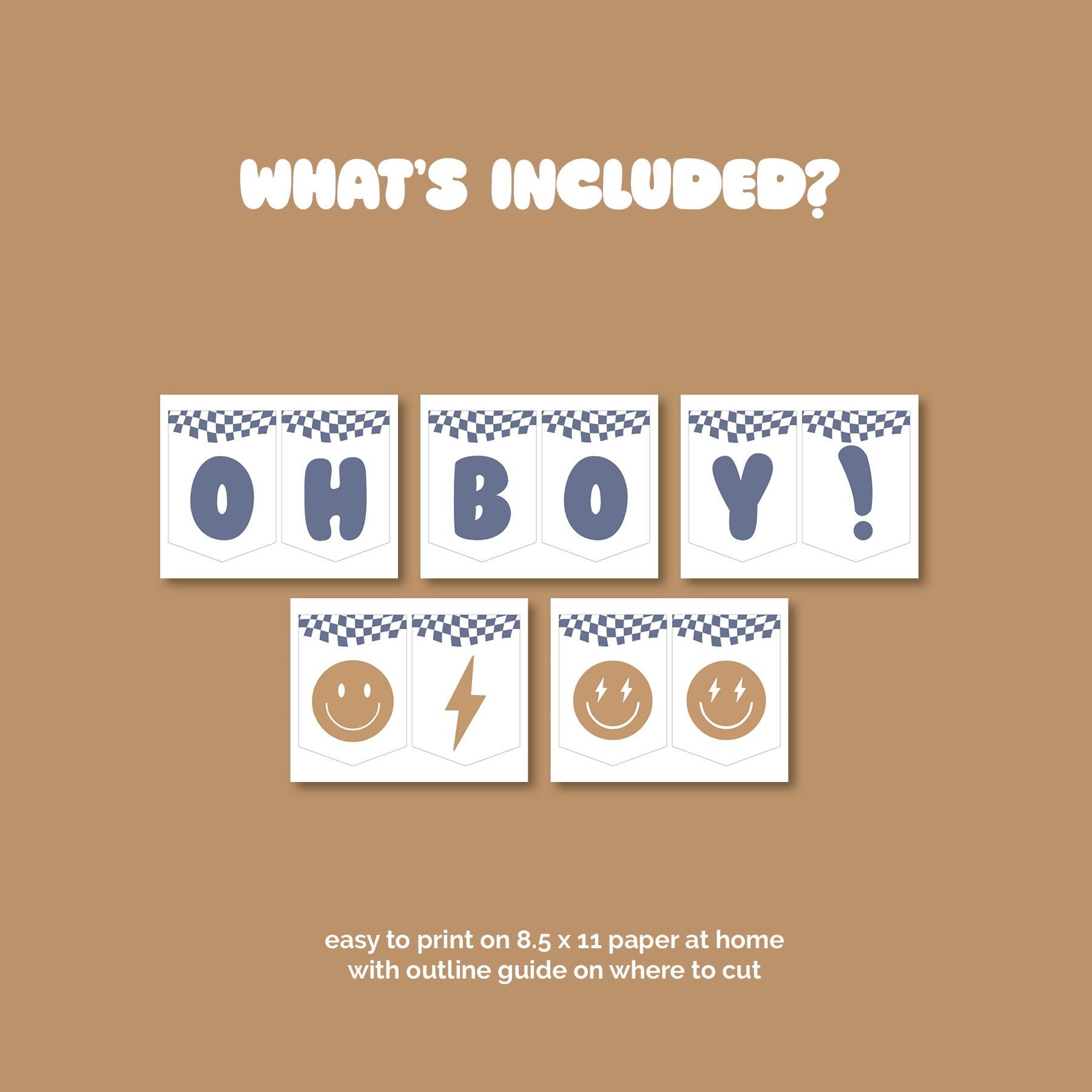 Blue Smiley Face Baby Shower Banner: Editable Printable (5x7 Canva ...