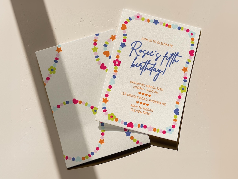 Editable Friendship Bracelet Birthday Invite for Girls | Birthday Era ...