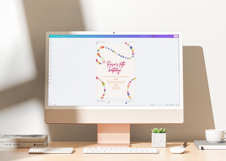 Editable Friendship Bracelet Birthday Invite for Girls | Birthday Era ...