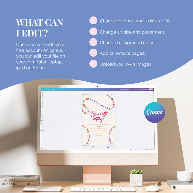 Editable Friendship Bracelet Birthday Invite for Girls | Birthday Era ...