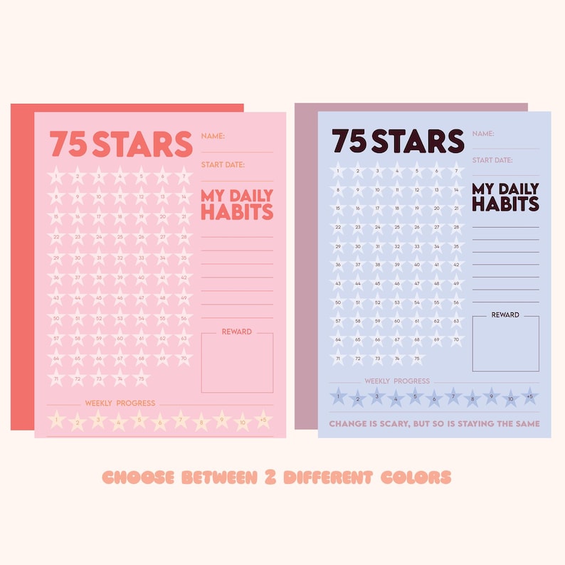 Habit Tracker – Daily Star Chart, Goal Setting (comes With Stickers) - Etsy