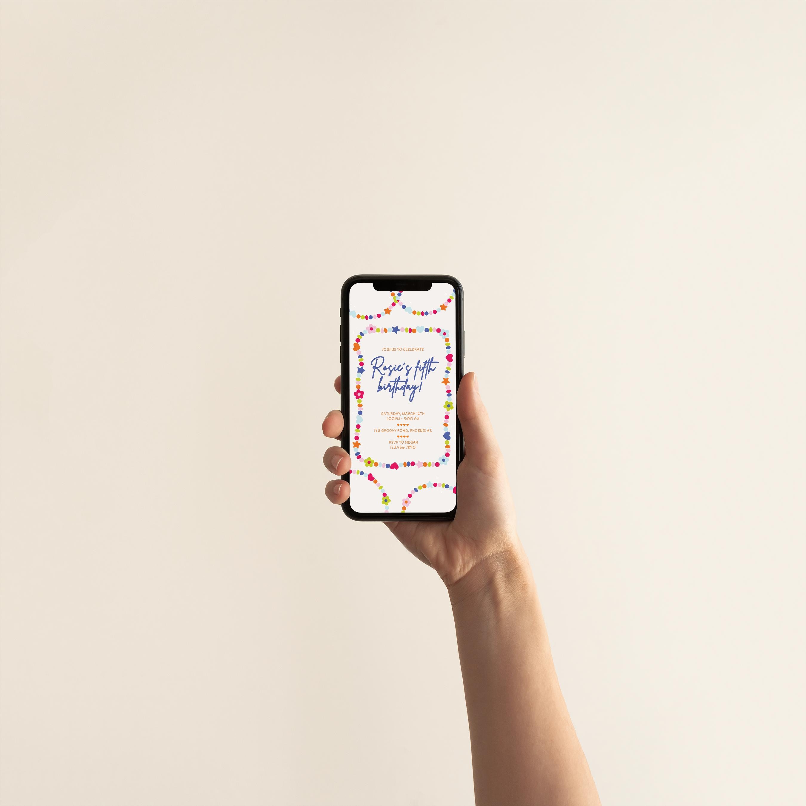 Editable Friendship Bracelet Birthday Invite for Girls | Birthday Era ...