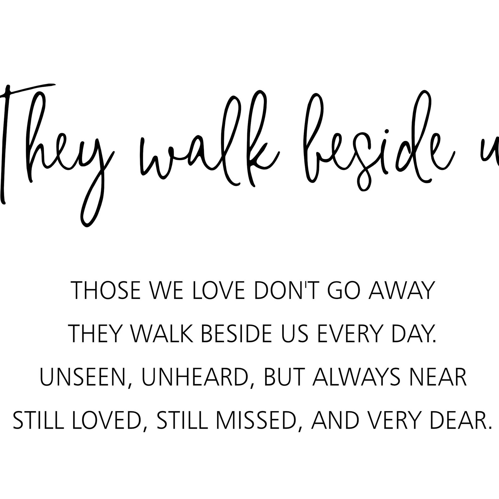 They Walk Beside Us Printable Memorial Poem Wedding Sign - Etsy