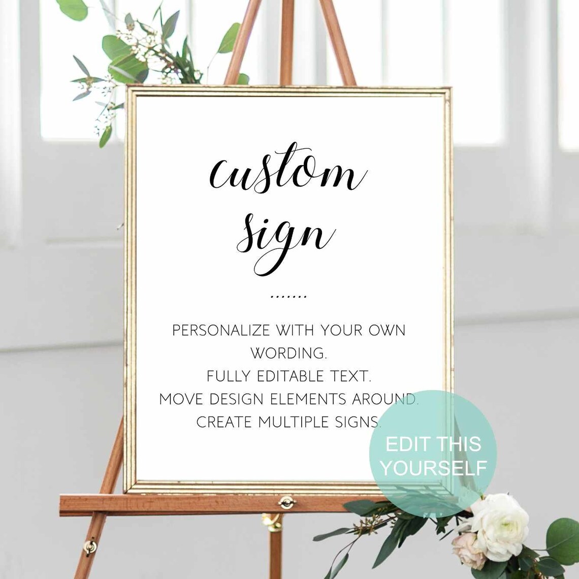 Create Custom Wedding Sign Your Own Wording Editable - Etsy