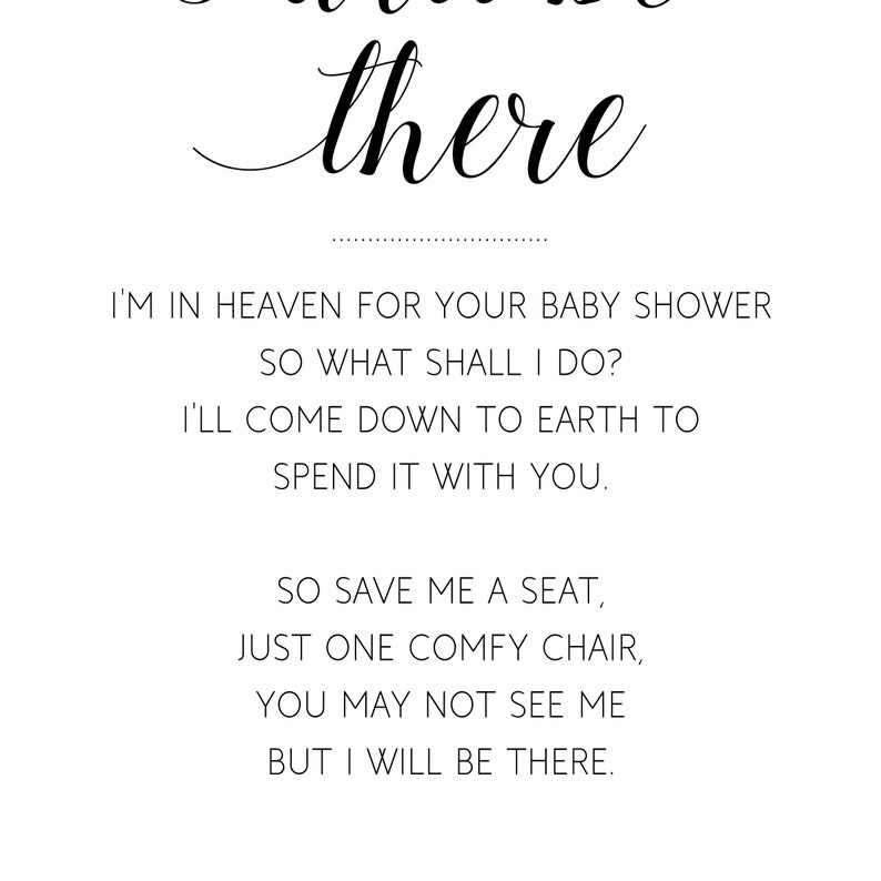 I Will Be There Memorial Baby Shower Printable Sign Save Me - Etsy