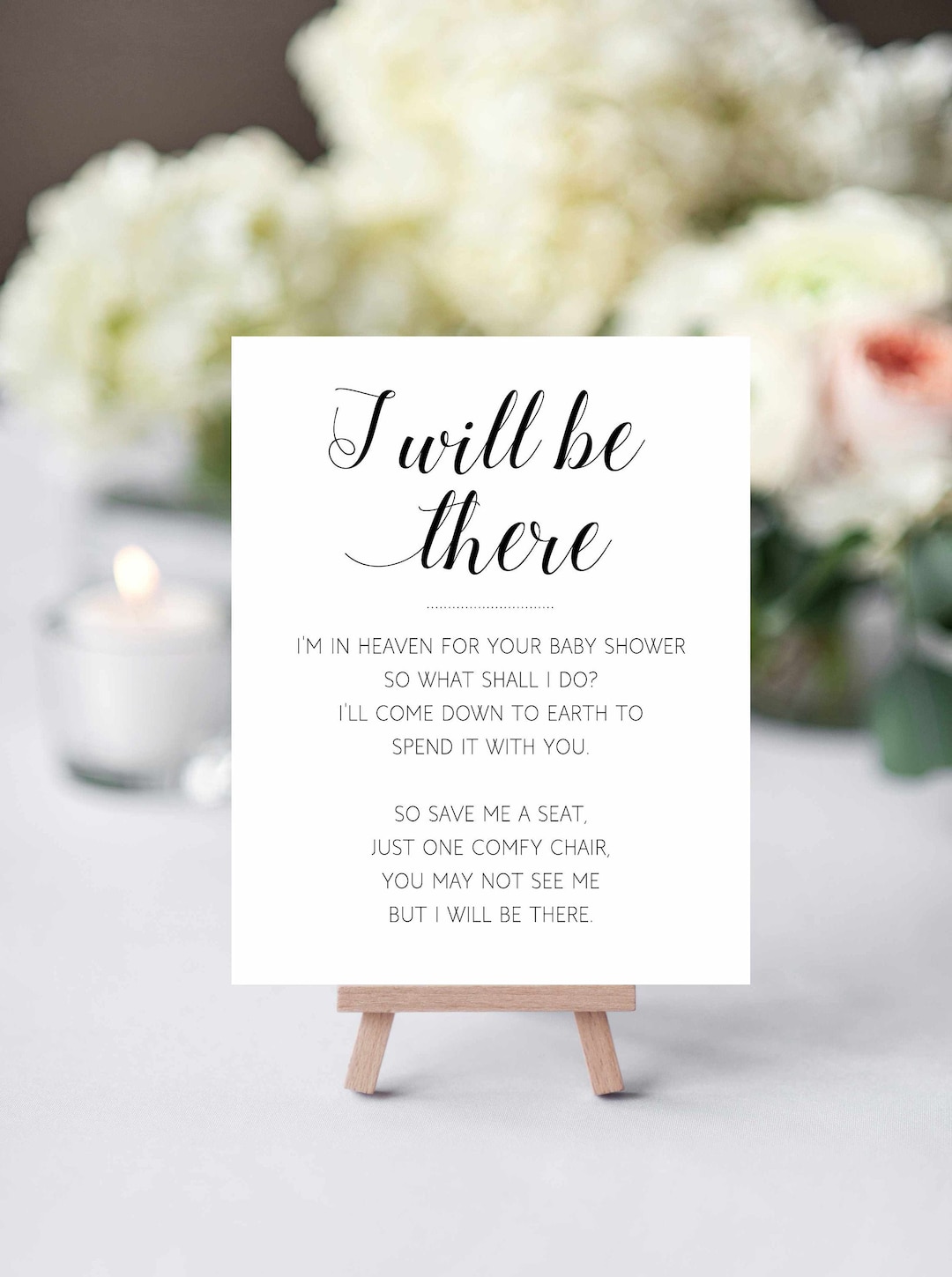I Will Be There Memorial Baby Shower Printable Sign Save Me A Seat ...