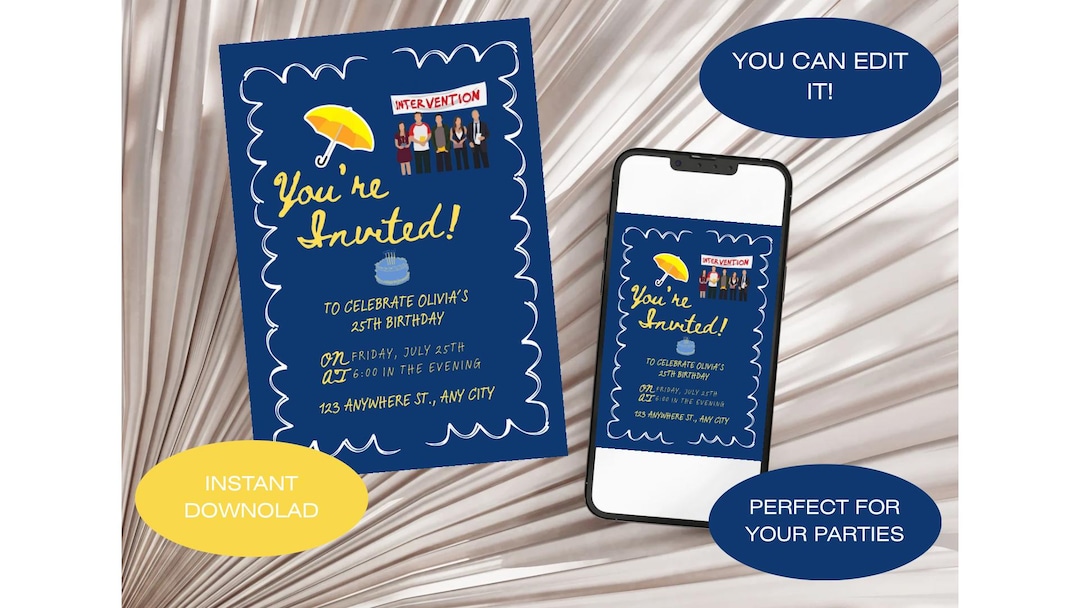 How I Met Your Mother Party Invitation , HIMYM, Party Invite Template ...
