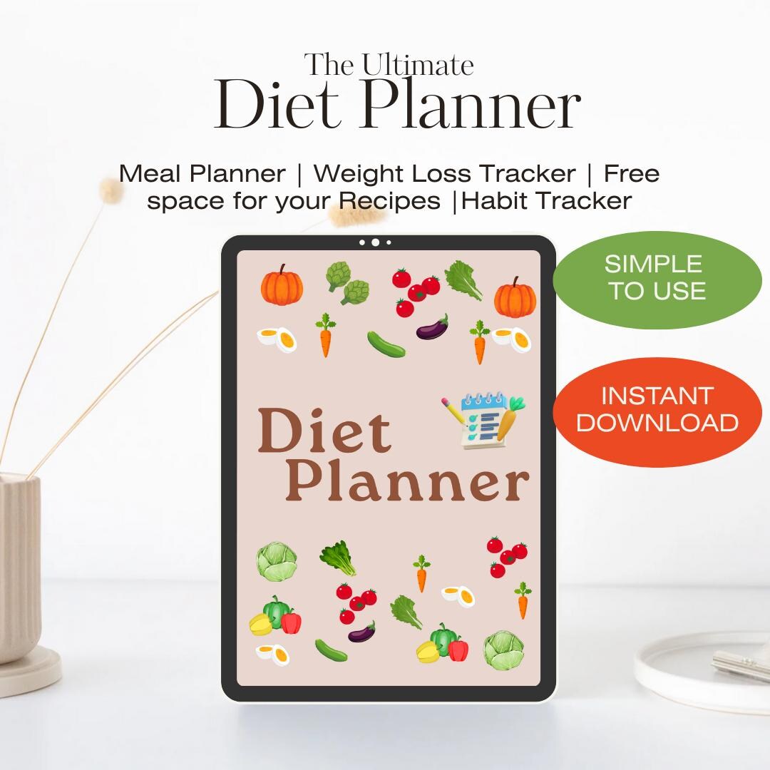 Printable Diet Planner - Meal Planner & Diet Tracker - PDF Download ...