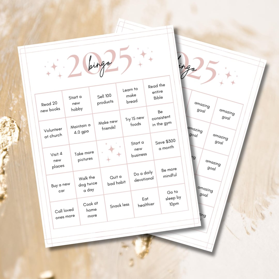 Custom 2025 Bingo Card, New Year Eve, New Year Resolution, New Year ...