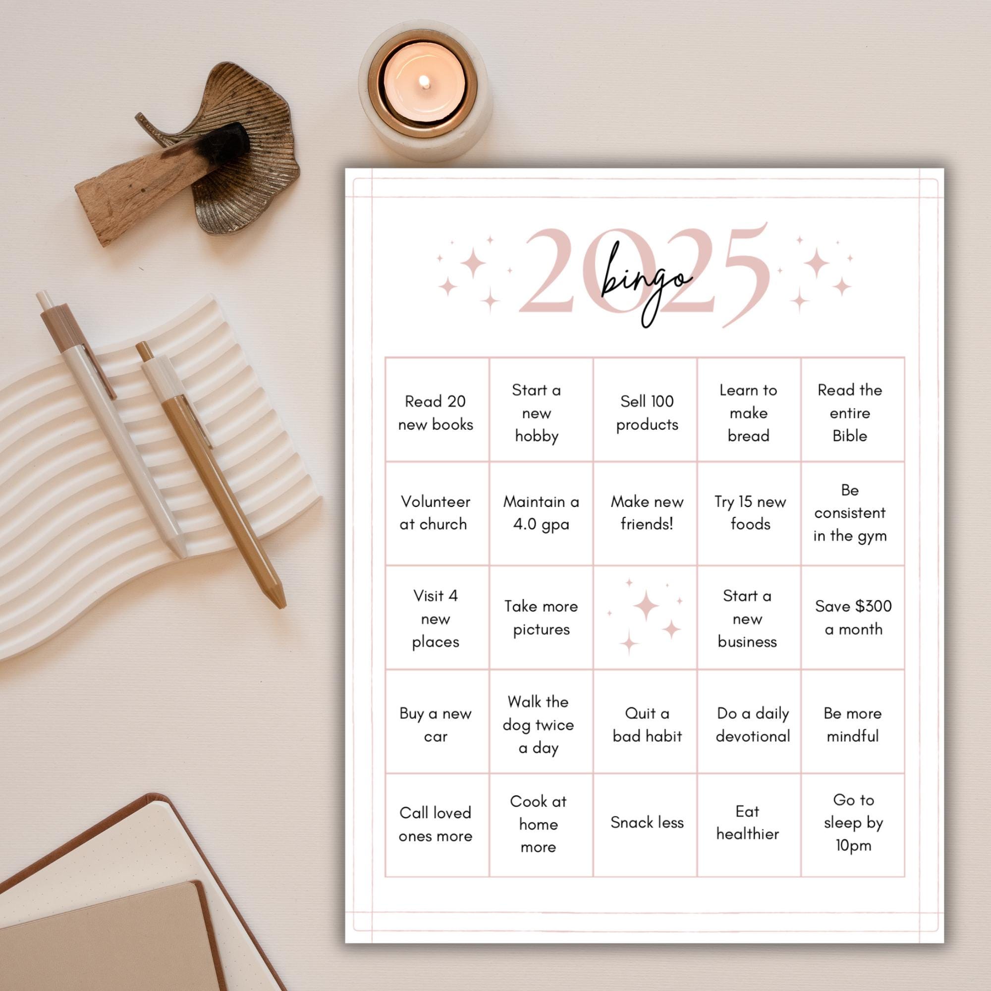 Custom 2025 Bingo Card, New Year Eve, New Year Resolution, New Year ...