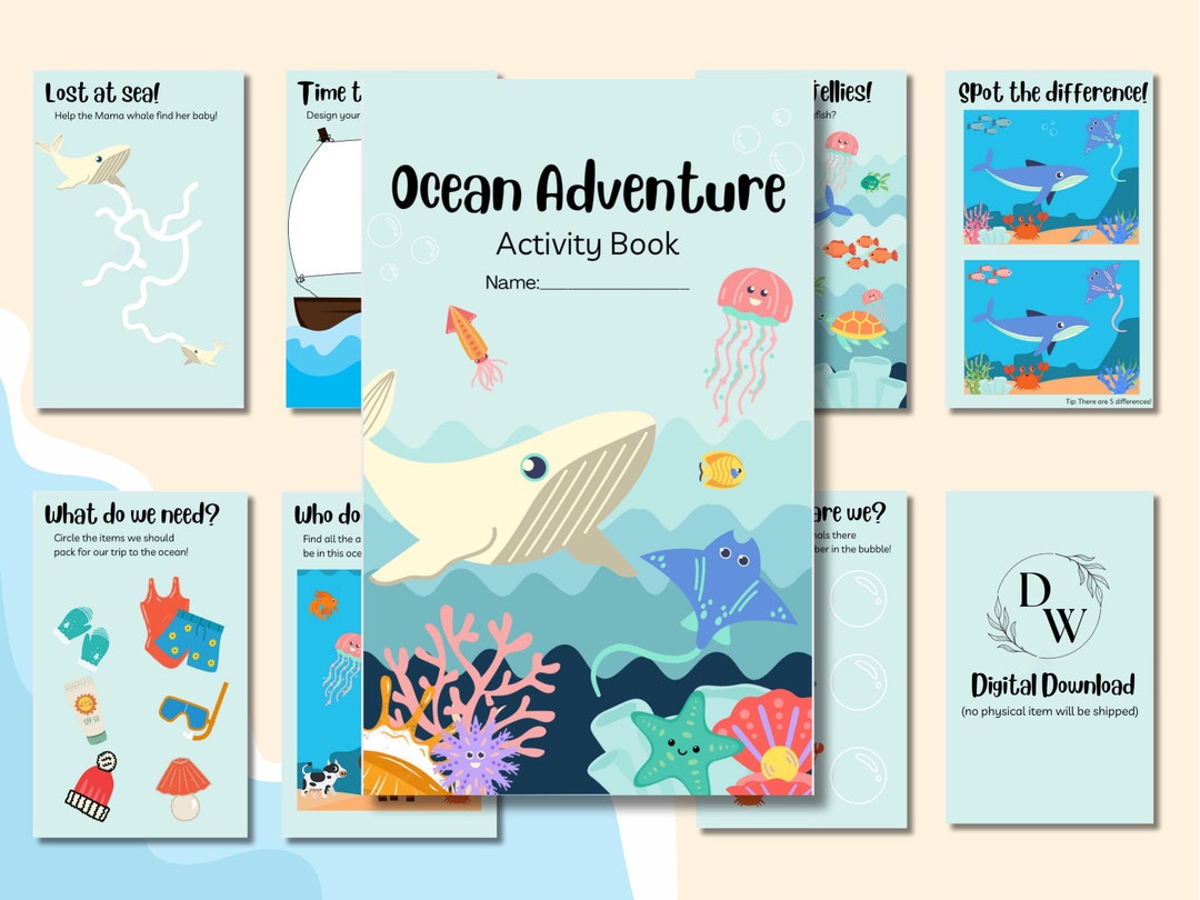 Ocean Adventure Kids Activity Book | 10 Pages | Busy Book Children and ...