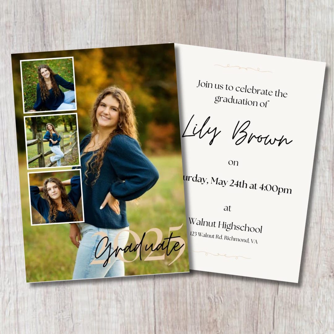2025 Graduation Invite, 2025 Graduation Invitation Template, Custom ...