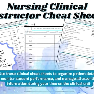 Nursing Clinical Instructor Cheat Sheets - Etsy