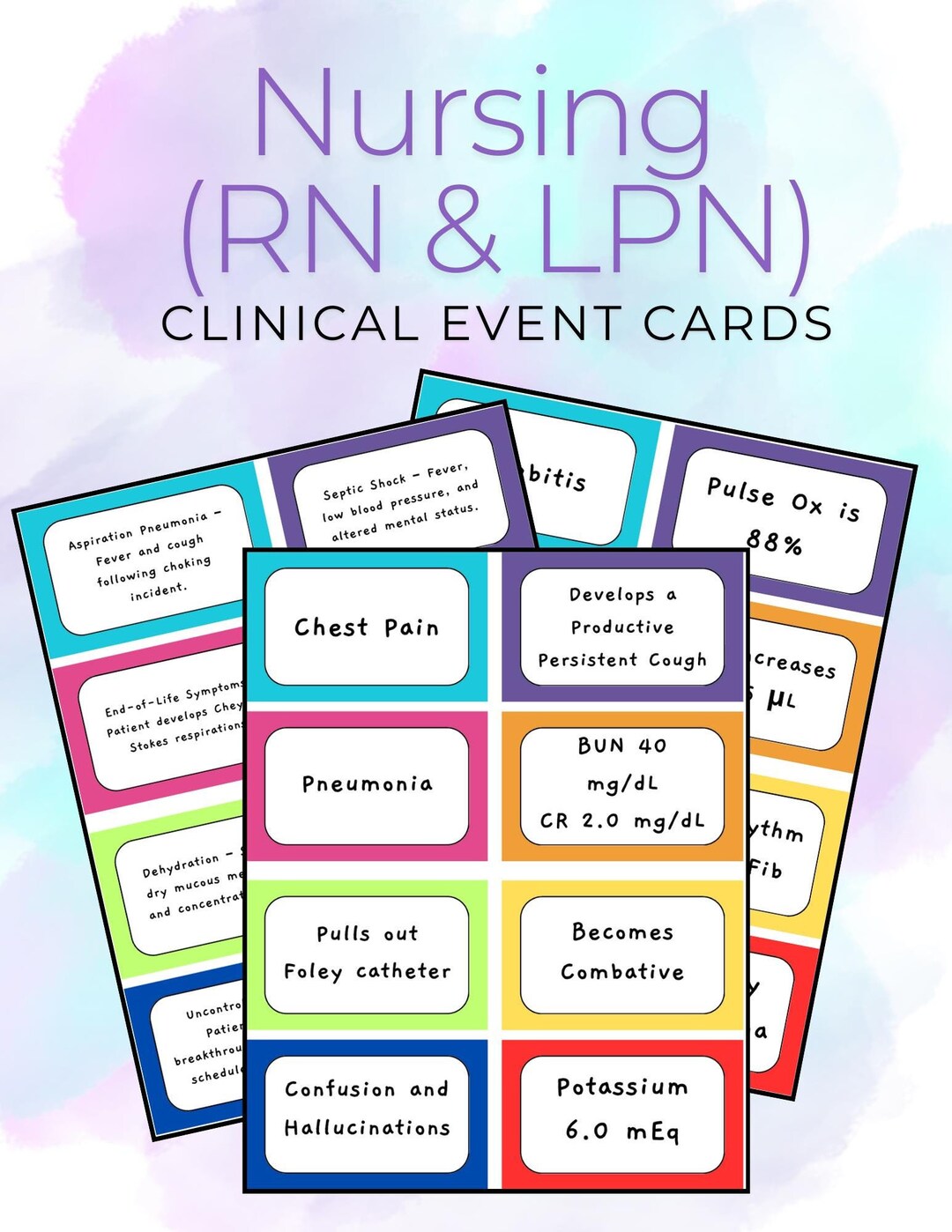 Clinical Event Card (nursing Student and Instructor, RN & LPN) - Etsy