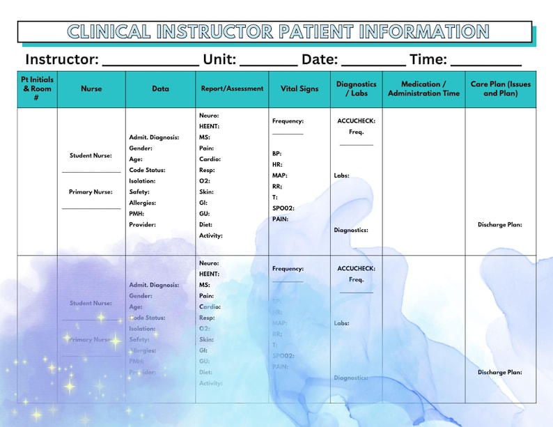 Nursing Clinical Instructor Cheat Sheets - Etsy