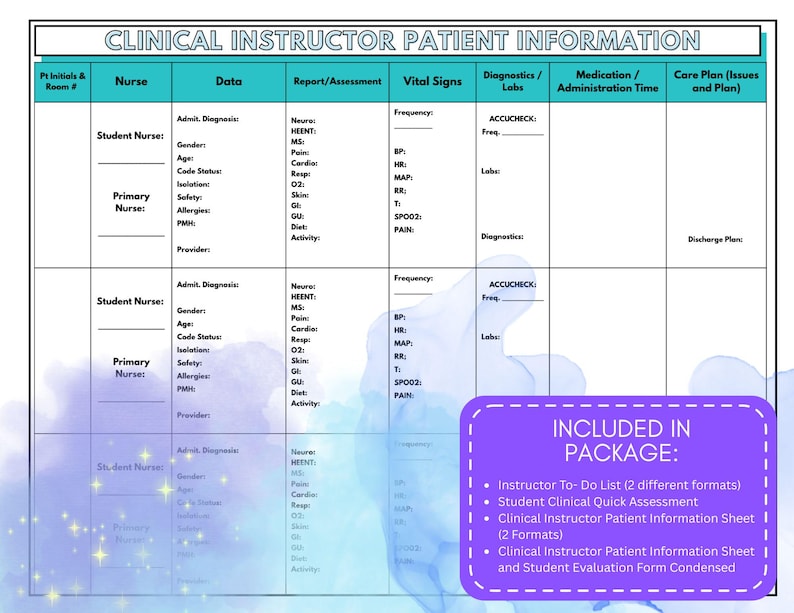 Nursing Clinical Instructor Cheat Sheets - Etsy