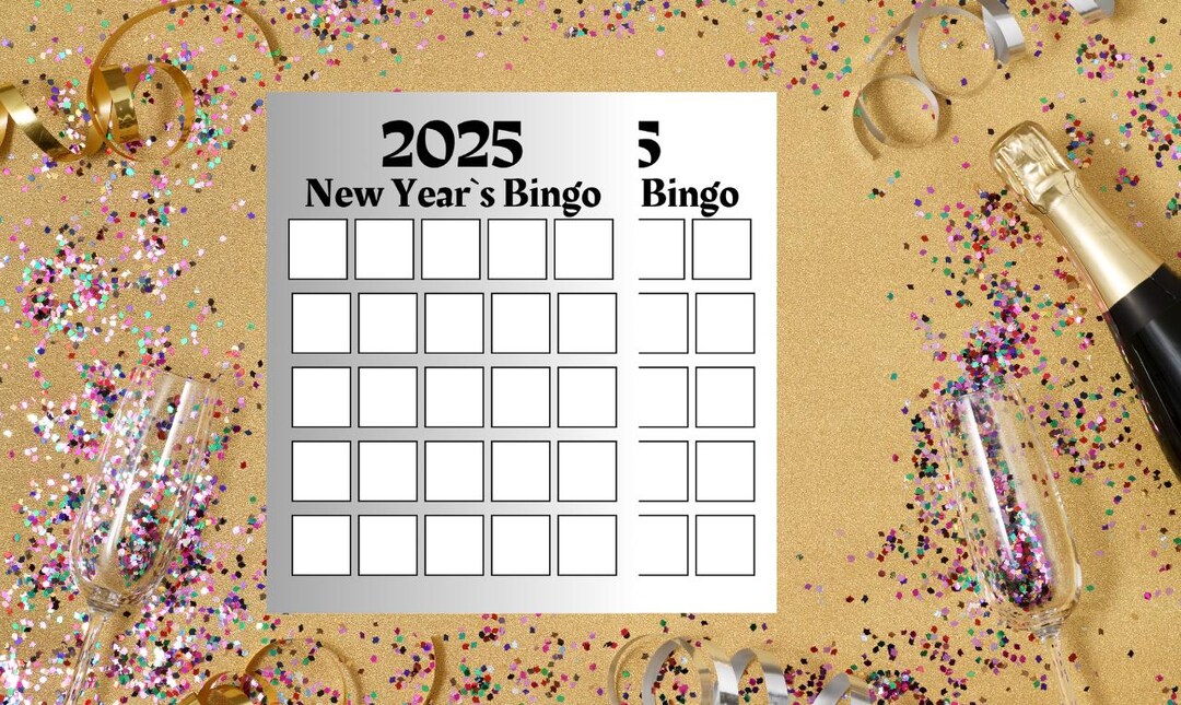 2025 New Year’s Bingo Card, Vision Board Printable, 2025 Bingo Card ...