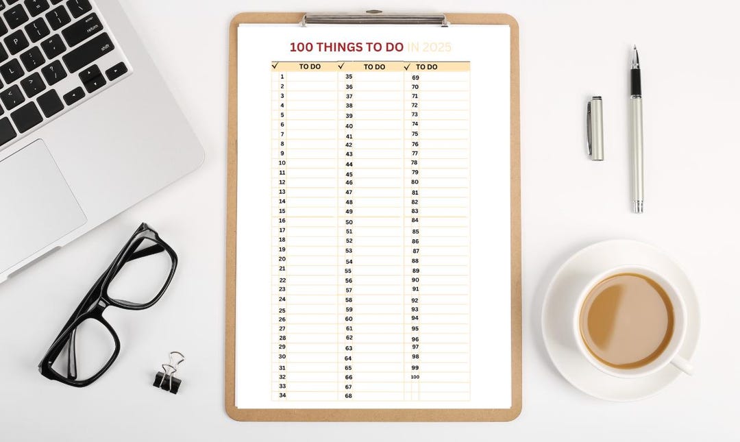 100 Things to Do in 2025, 2025 Bucket List Tracker, Goals for 2025, New ...
