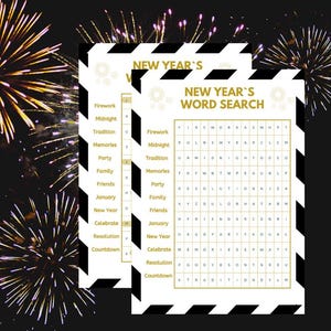2025 New Years Word Search Game, Kid New Years Activity, New Year Game ...