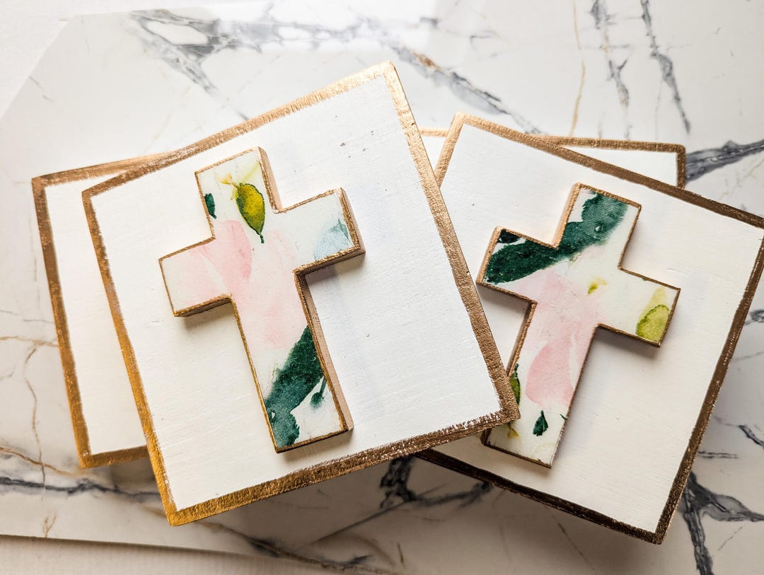 Hand-crafted Watercolor Cross Block - Etsy