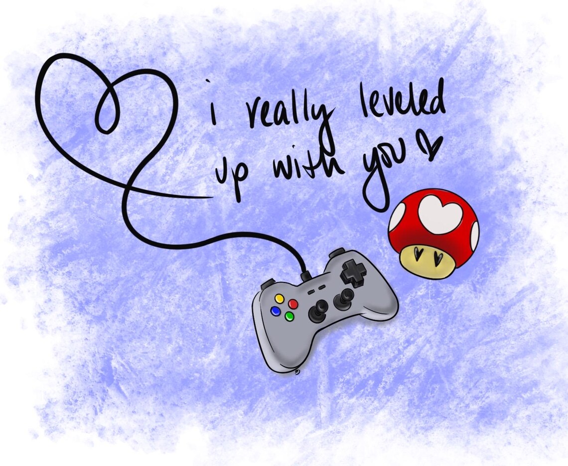 I Really Leveled up With You - Super Mario / Video Game Card! - Etsy