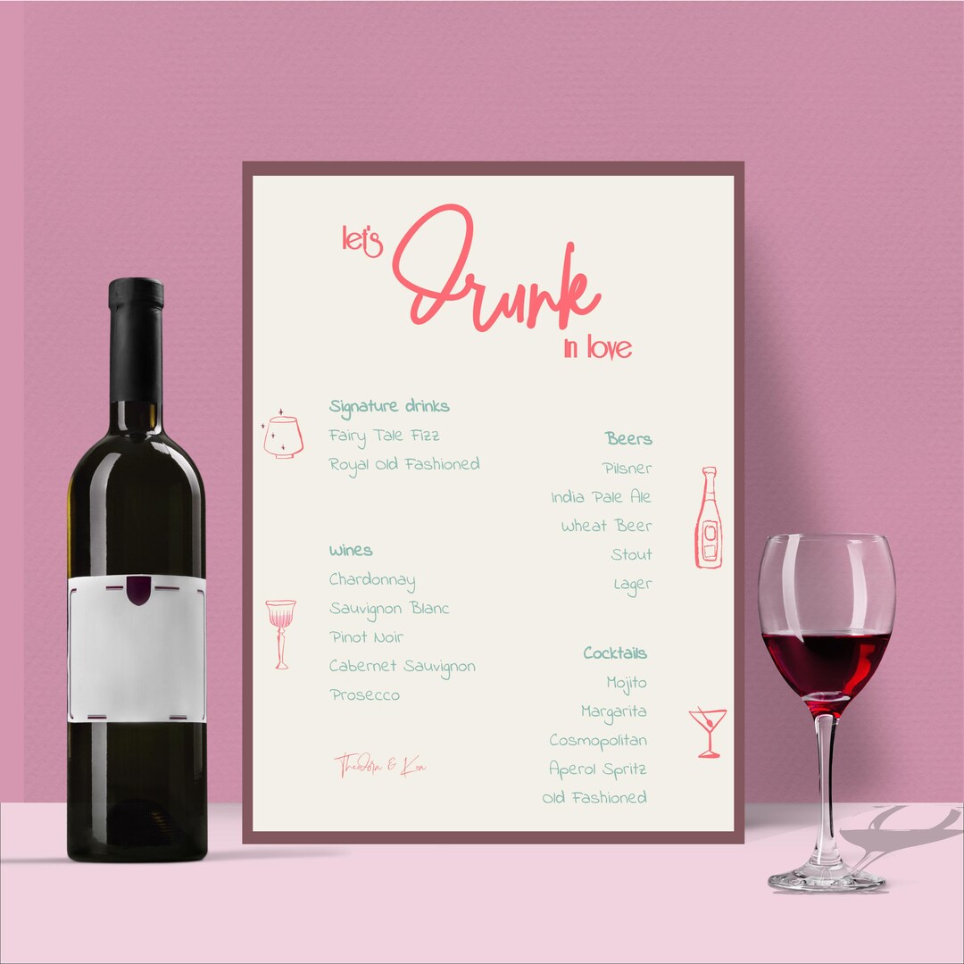 Bar Menu Card Drinks Menu Card Template Fully Editable Template Doodle ...