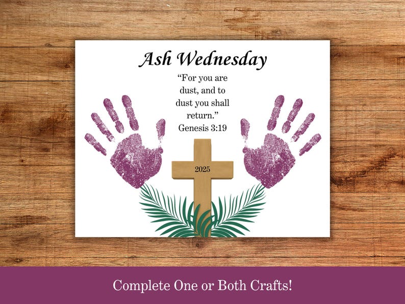 Ash Wednesday Handprint Craft Printable, Ash Wednesday Thumbprint Craft ...