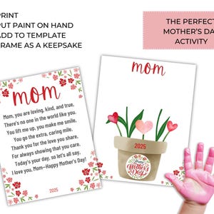 Mother's Day Handprint Craft and Poem Printable, 2025 Mother's Day ...
