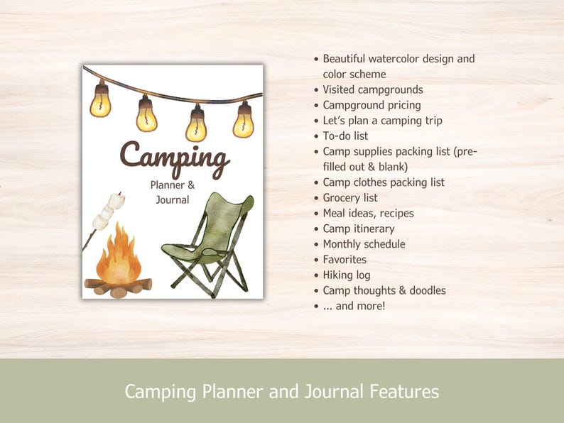 Printable Camping Planner & Journal, Camping Trip Planner, Camping ...