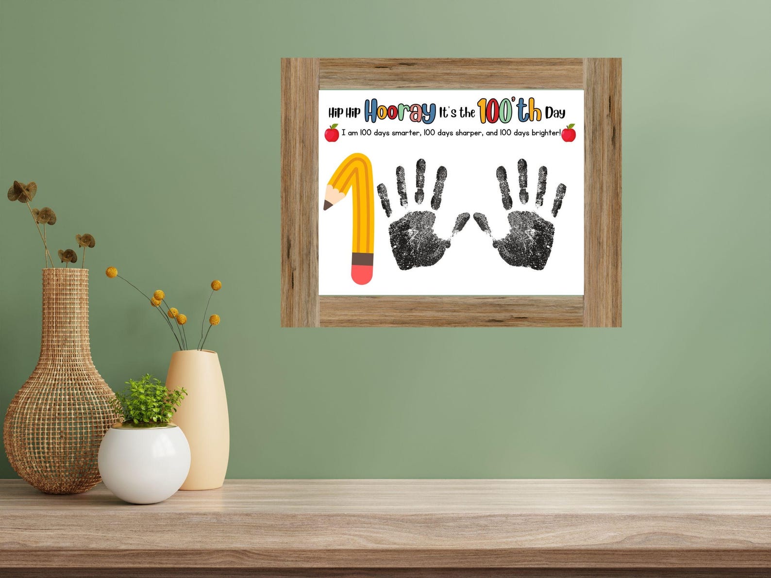 100th Day of School Handprint Craft, 100 Days of School Handprint Art ...