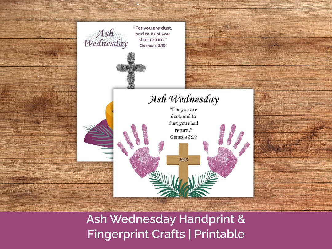 Ash Wednesday Handprint Craft Printable, Ash Wednesday Art, Genesis 3: ...