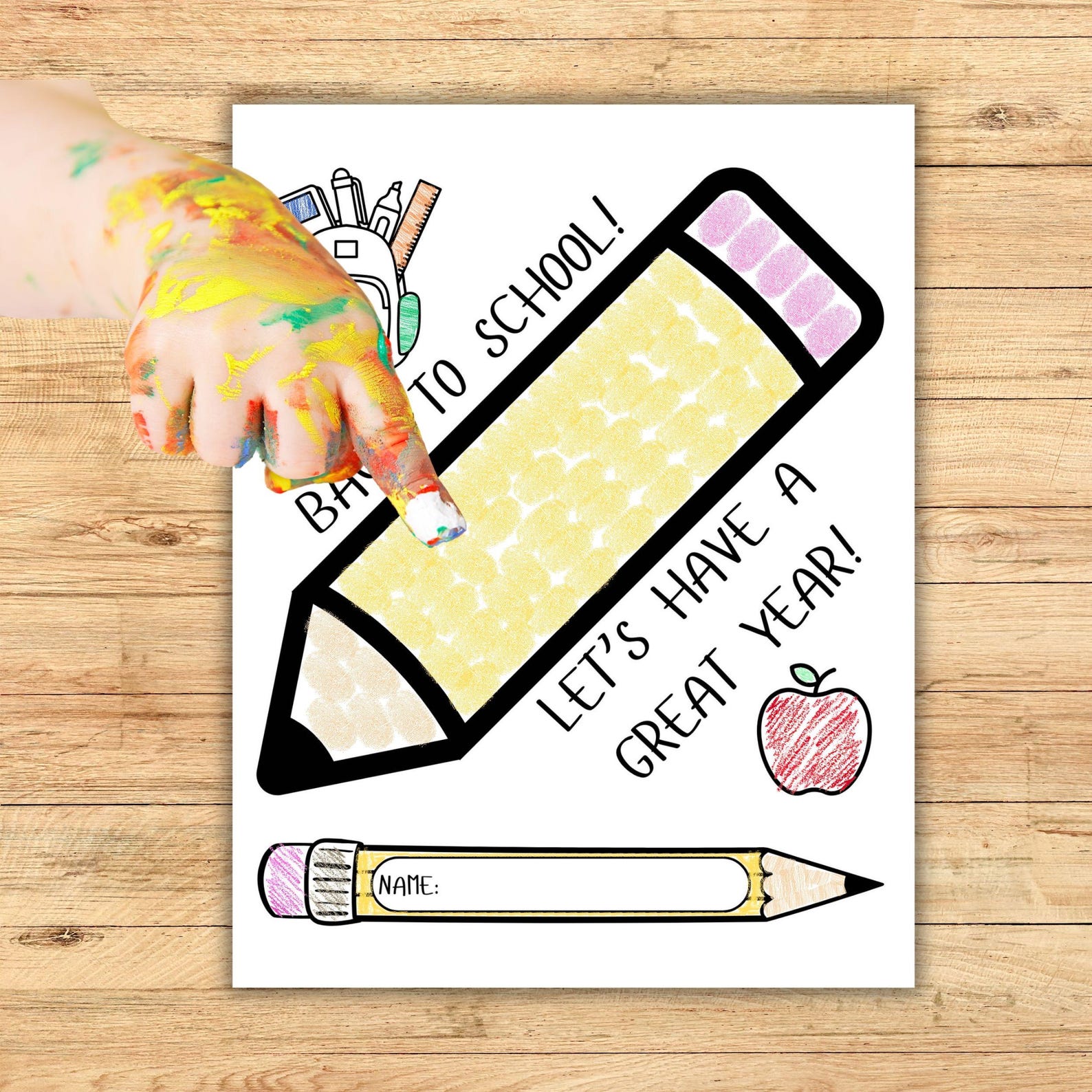 Back to School Thumbprint Craft 2025, Back to School Infant Craft ...