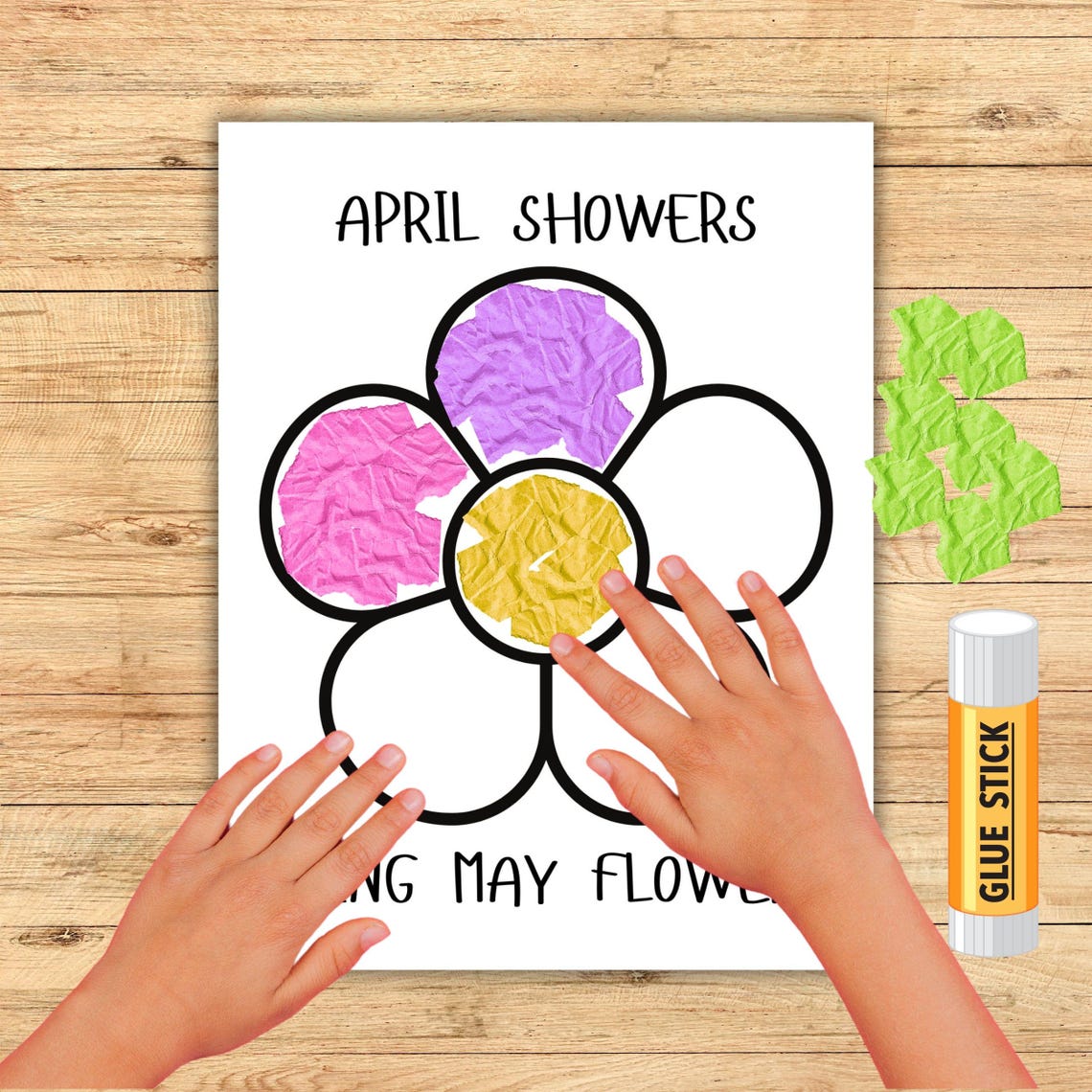 April Showers Bring May Flowers, Spring Craft for Kids, Handprint Art ...